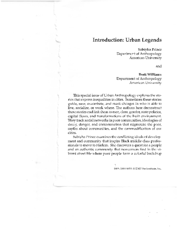 (PDF) Introduction: Urban Legends