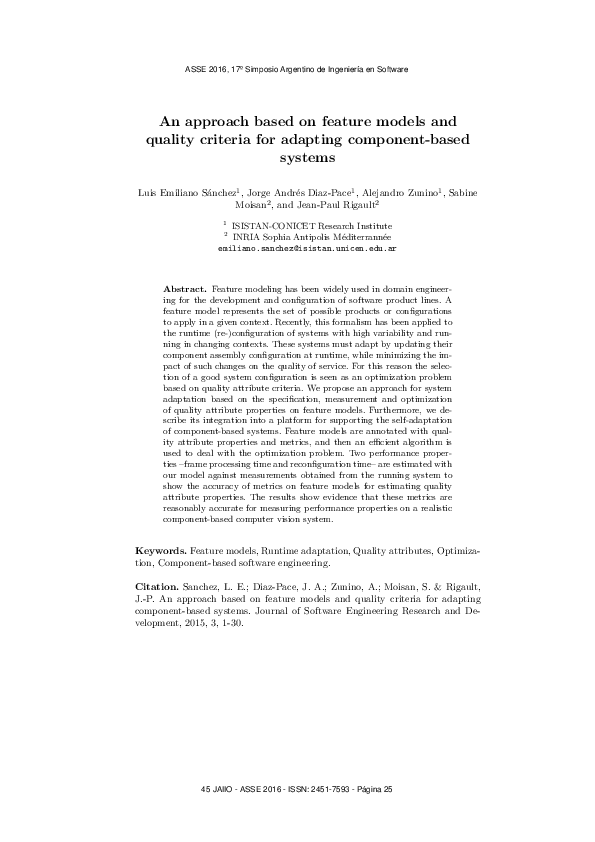 (PDF) An approach based on feature models and quality criteria for adapting component-based ...