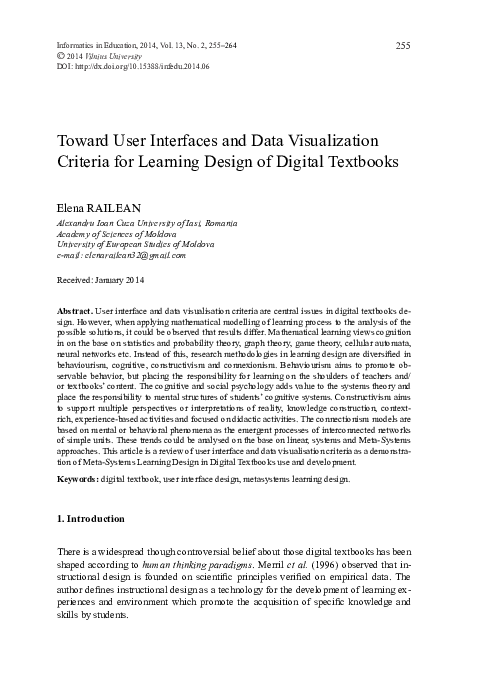 (PDF) Toward User Interfaces and Data Visualization Criteria for Learning Design of Digital ...