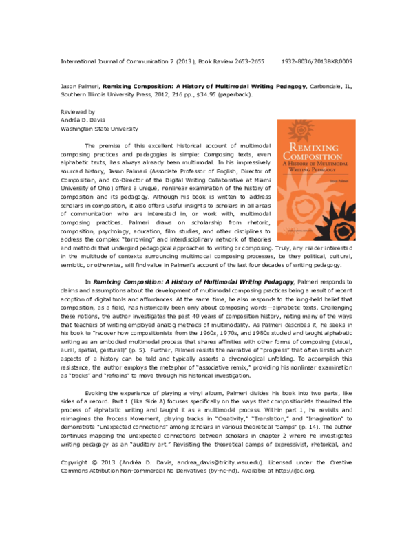 (PDF) Jason Palmeri, Remixing Composition: A History of Multimodal ...