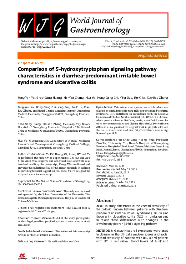 (PDF) Comparison of 5-hydroxytryptophan signaling pathway ...