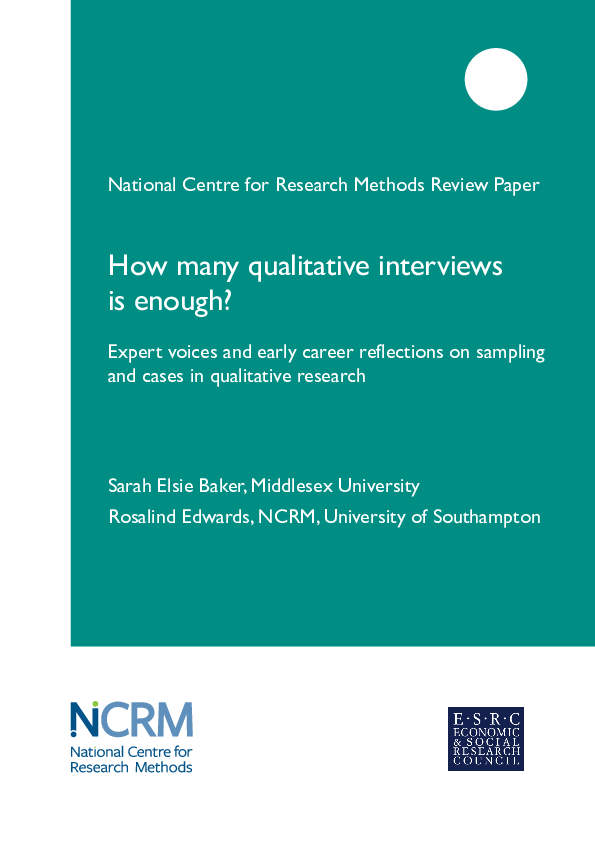 (PDF) How many qualitative interviews is enough? Expert voices and ...