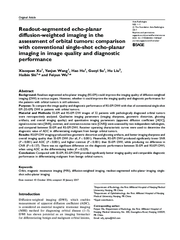 (PDF) Readout-segmented echo-planar diffusion-weighted imaging improves ... (PDF) Readout-segmented echo-planar diffusion-weighted imaging improves ...