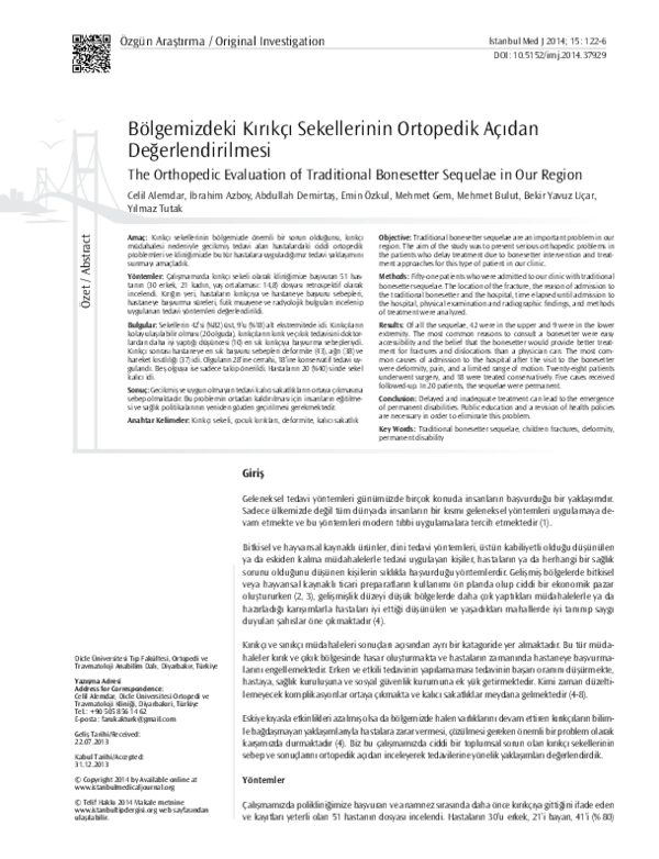 (PDF) The Orthopedic Evaluation of Traditional Bonesetter Sequelae in ...