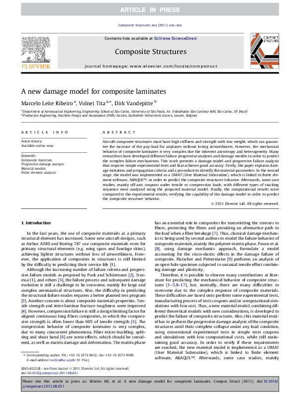 (PDF) A new damage model for composite laminates