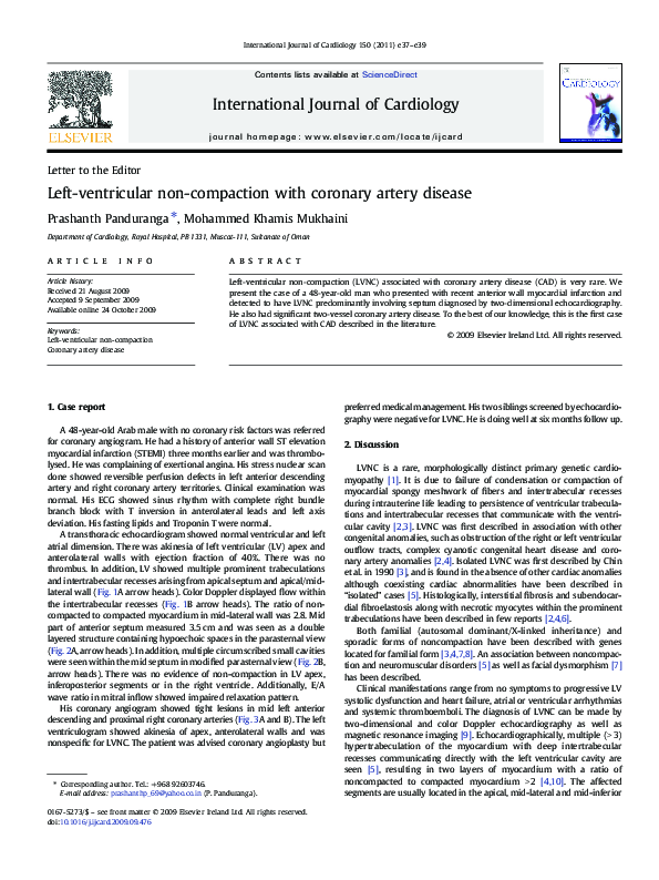 (PDF) Left-ventricular non-compaction with coronary artery disease ...