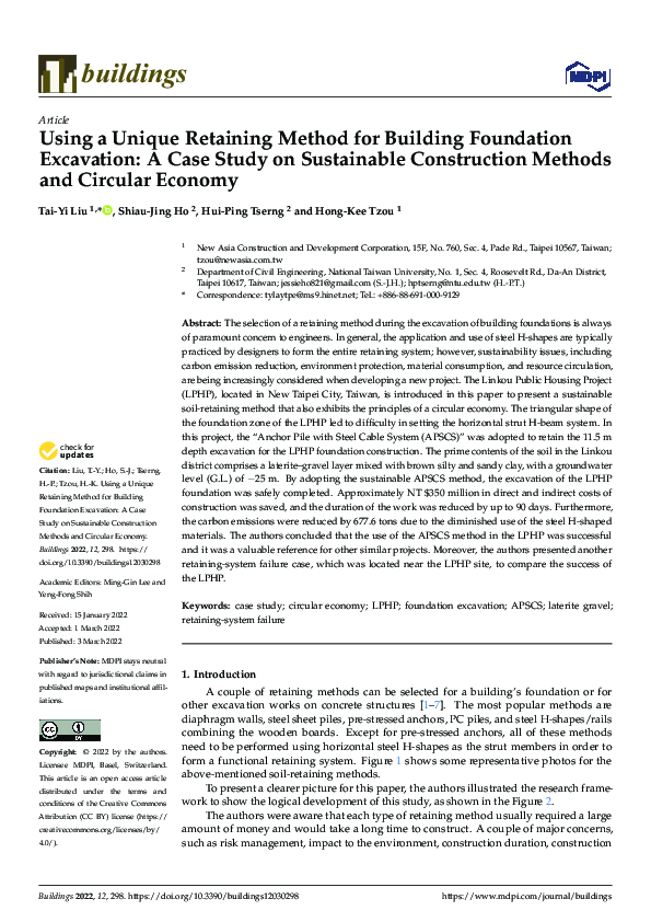 (PDF) Using a Unique Retaining Method for Building Foundation ...