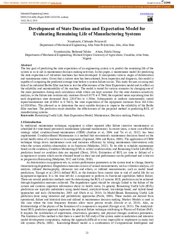 (PDF) Development of State Duration and Expectation Model for ...