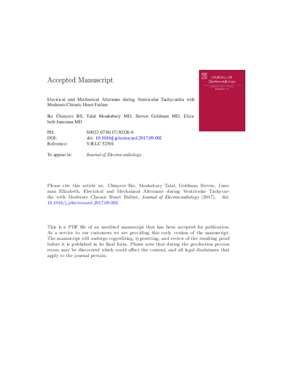 (PDF) Electrical and Mechanical Alternans during Ventricular ...