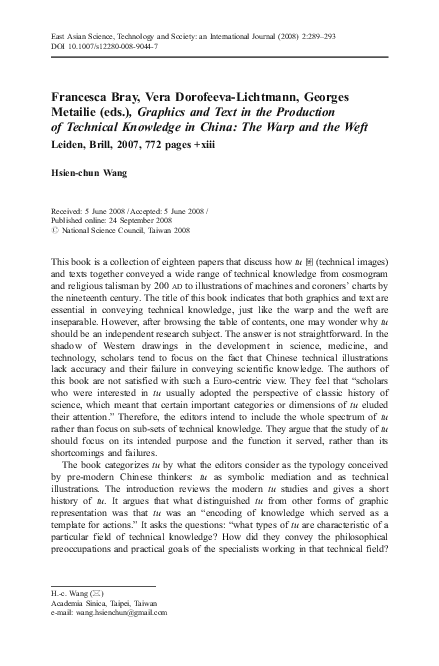 (PDF) Francesca Bray, Vera Dorofeeva-Lichtmann, Georges Metailie (eds ...