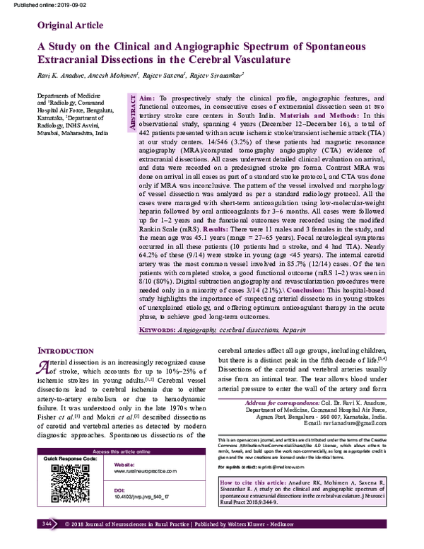 (PDF) A study on the clinical and angiographic spectrum of spontaneous ...