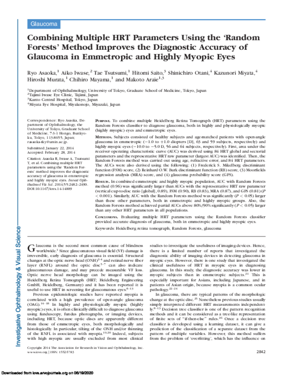 (PDF) Combining Multiple HRT Parameters Using the 'Random Forests ...