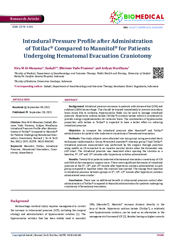 (PDF) Intradural Pressure Profile after Administration of Totilac ...