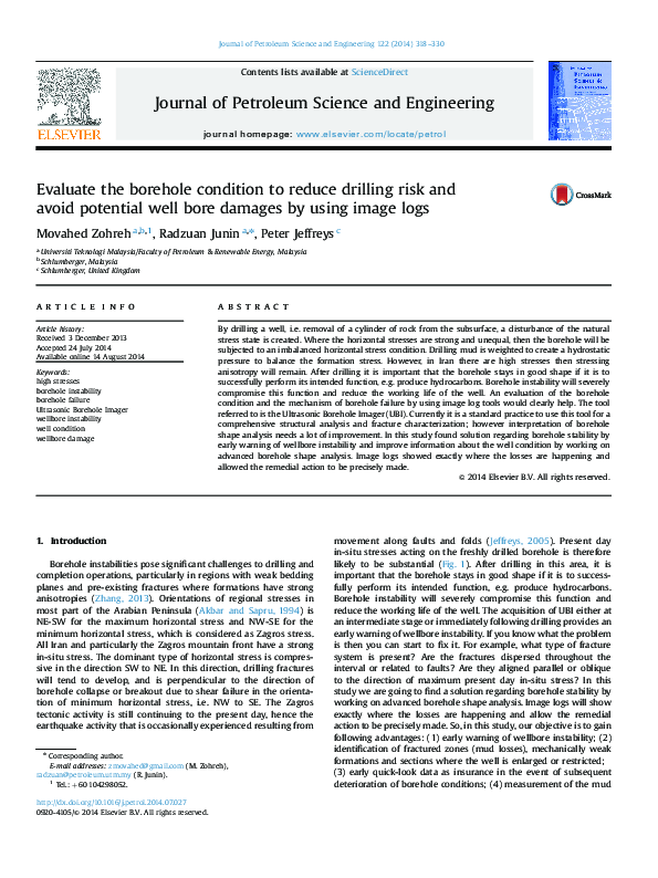 (PDF) Evaluate the borehole condition to reduce drilling risk and avoid ...