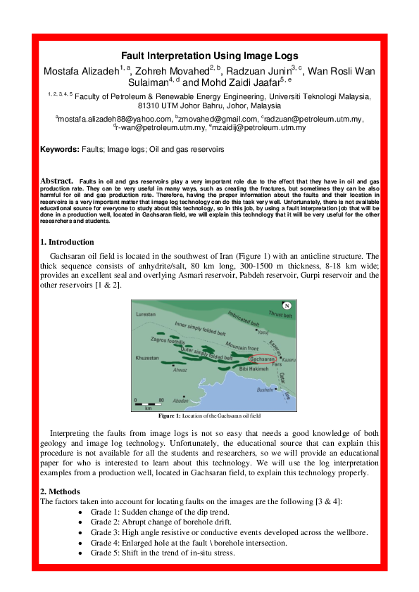 (PDF) Fault Interpretation Using Image Logs