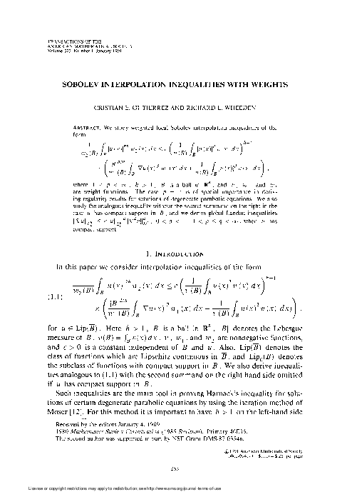 (PDF) Sobolev interpolation inequalities with weights