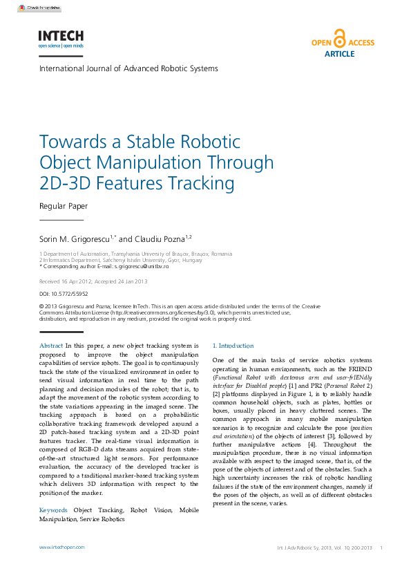 (PDF) Towards a Stable Robotic Object Manipulation Through 2D-3D ...