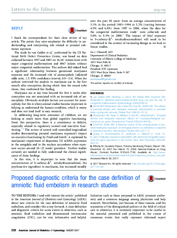 (PDF) Proposed diagnostic criteria for the case definition of Amniotic ...