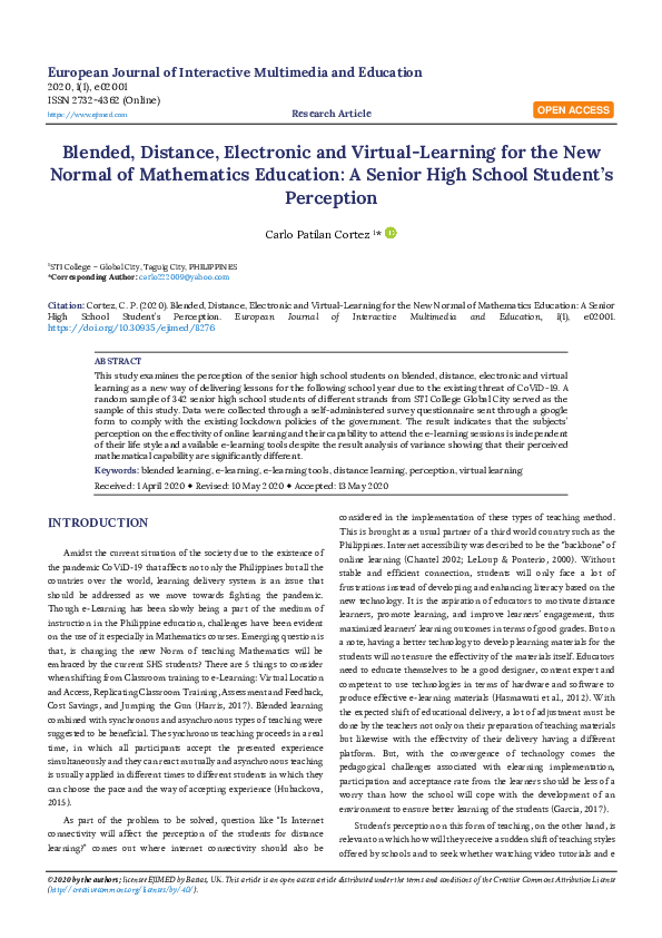 (PDF) Blended, Distance, Electronic and Virtual-Learning for the New ...