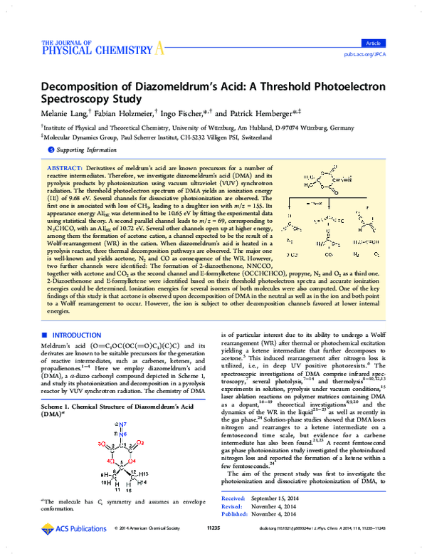 (PDF) Decomposition of Diazomeldrum’s Acid: A Threshold Photoelectron ...