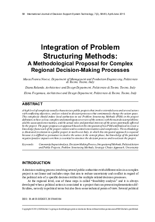 (PDF) Integration of Problem Structuring Methods (PDF) Integration of Problem Structuring Methods