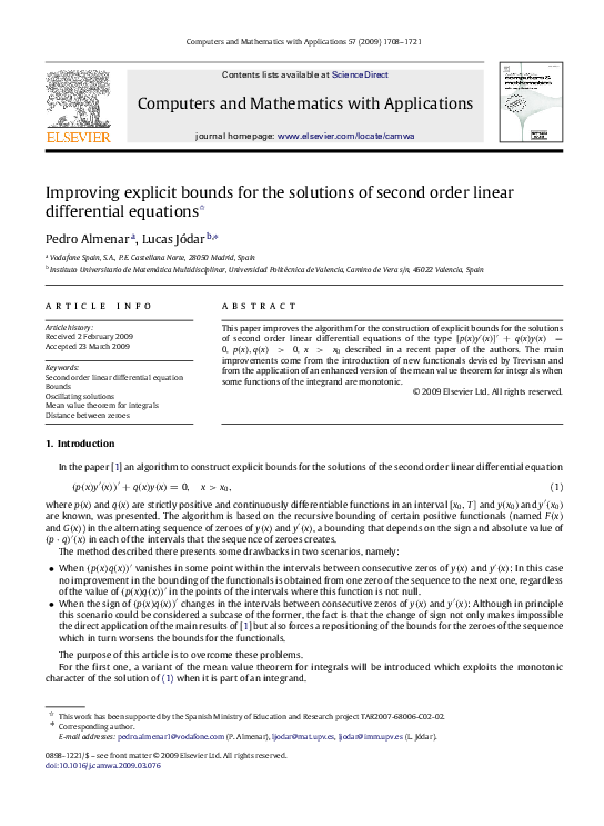 (PDF) Improving explicit bounds for the solutions of second order ...