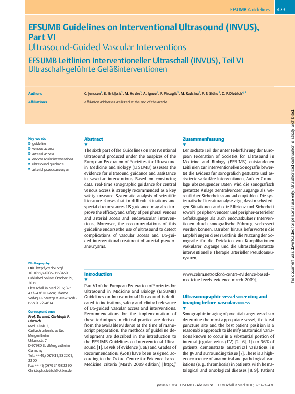 (PDF) EFSUMB Guidelines on Interventional Ultrasound (INVUS), Part VI ...