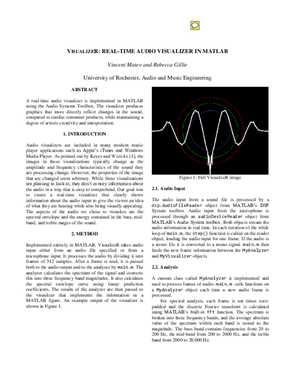 (PDF) Real-Time Audio Visualizer in Matlab