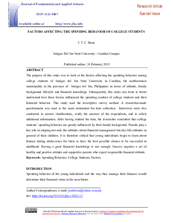 (PDF) Risk Taking Behavior Among College Students and Factors Affecting this Behavior