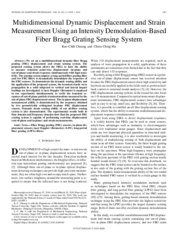 (PDF) Multidimensional Dynamic Displacement and Strain Measurement ...
