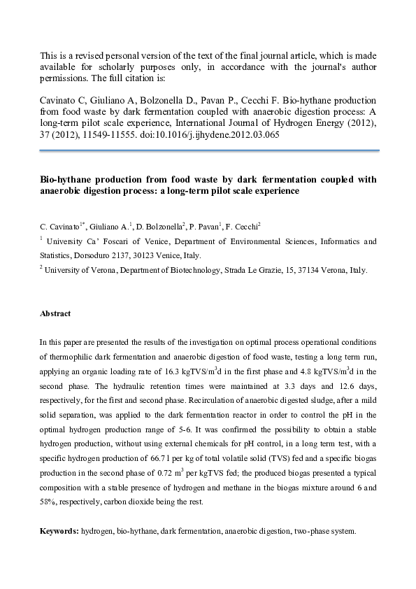 (PDF) Bio-hythane production from food waste by dark fermentation ...