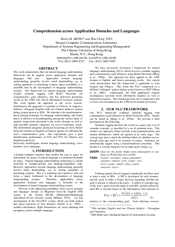 (PDF) Comprehension across application domains and languages