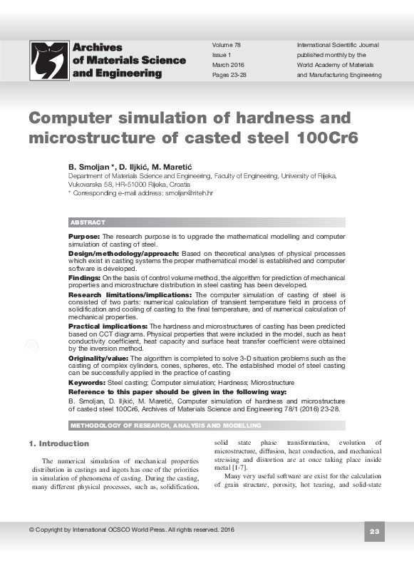 (PDF) Computer simulation of hardness and microstructure of casted ...
