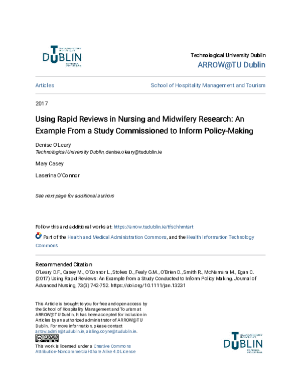 (PDF) Using rapid reviews: an example from a study conducted to inform ...