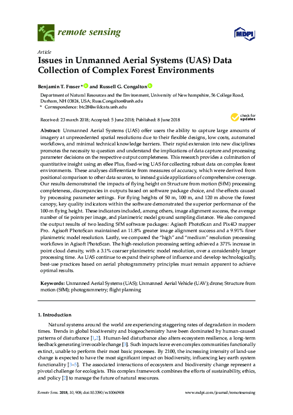 (PDF) Issues in Unmanned Aerial Systems (UAS) Data Collection of ...
