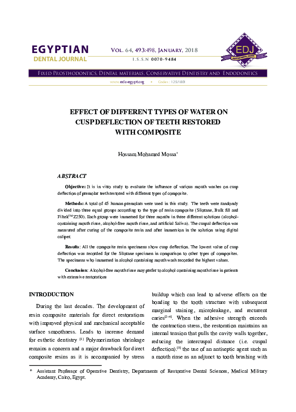 (PDF) Effect of different types of water on cusp deflection of teeth ...