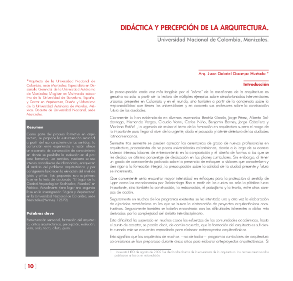(PDF) Didáctica y percepción de la Arquitectura