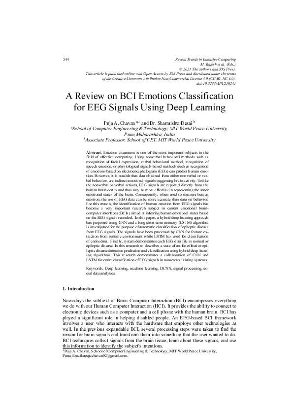 (PDF) A Review on BCI Emotions Classification for EEG Signals Using Deep Learning