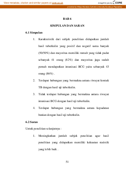(PDF) Hubungan riwayat kontak tuberkulosis dengan hasil uji tuberkulin