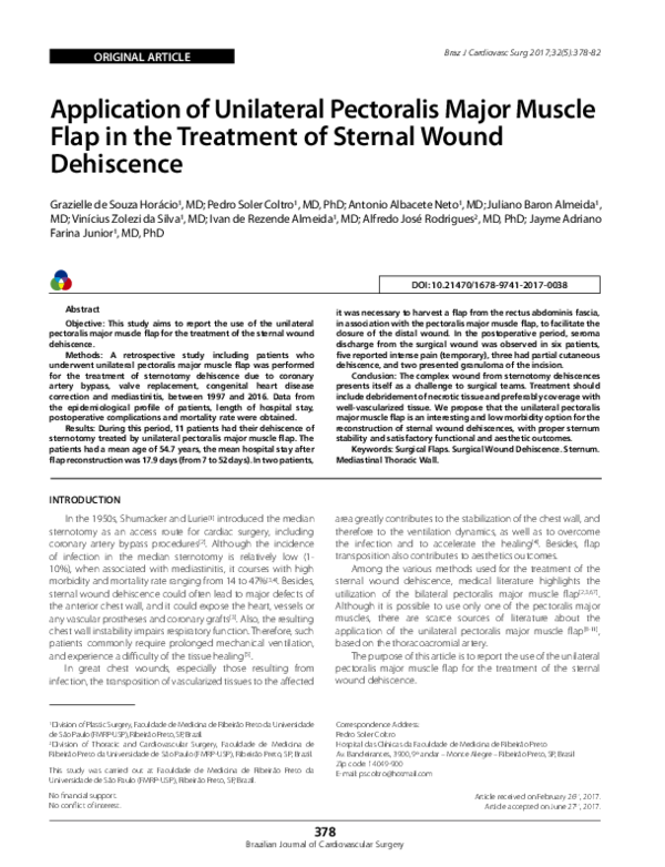 (PDF) Application of Unilateral Pectoralis Major Muscle Flap in the ...