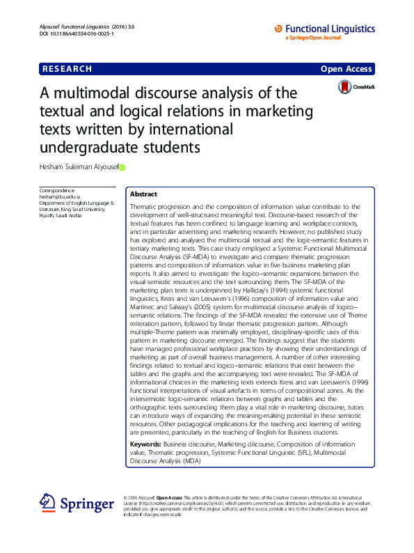 (PDF) A multimodal discourse analysis of the textual and logical ...