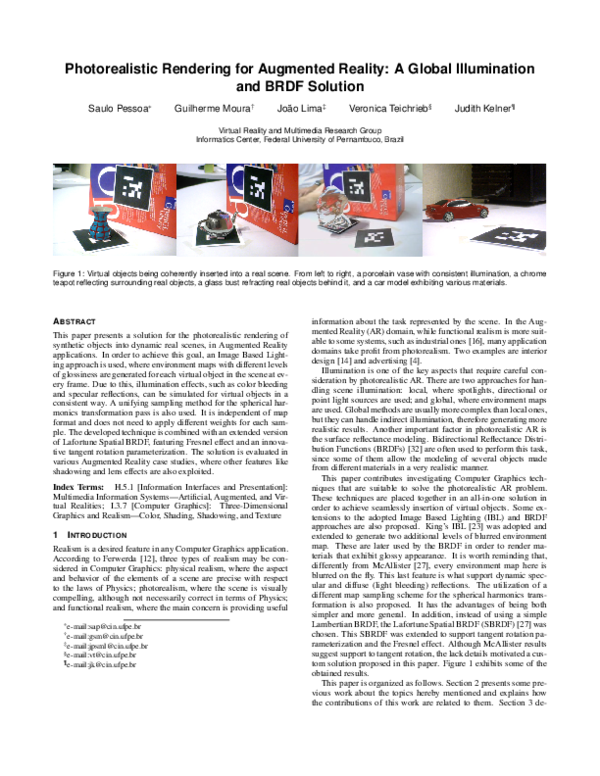 (PDF) Photorealistic rendering for Augmented Reality: A global ...