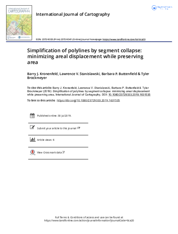 (PDF) Simplification of polylines by segment collapse: minimizing areal displacement while ...