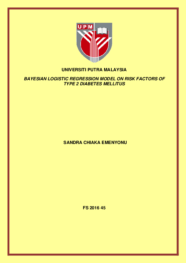 (PDF) Bayesian Logistic Regression Model on Risk Factors of Type 2 ...