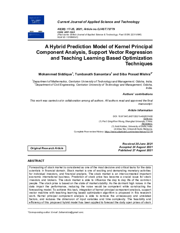 (PDF) A Hybrid Prediction Model of Kernel Principal Component Analysis, Support Vector ...