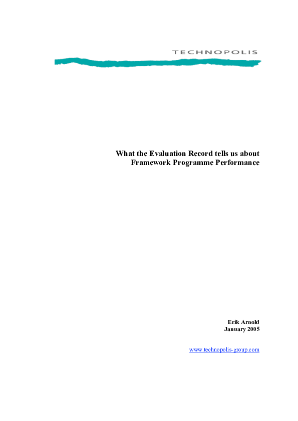 (PDF) What the evaluation record tells us about European Union ...