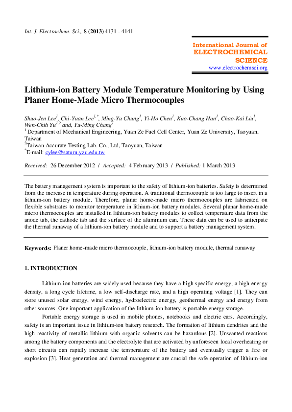 Pdf Lithium Ion Battery Module Temperature Monitoring By Using Planer