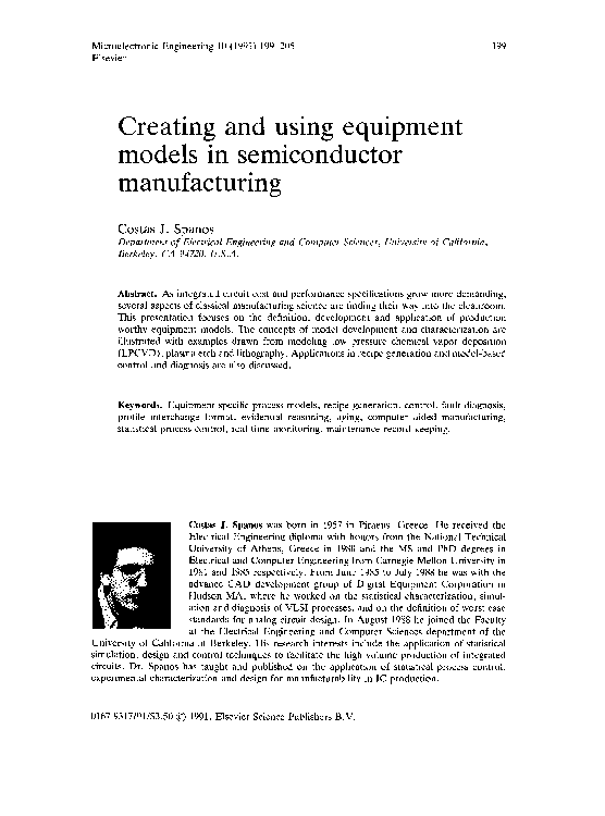 (PDF) Creating and using equipment models in semiconductor ...