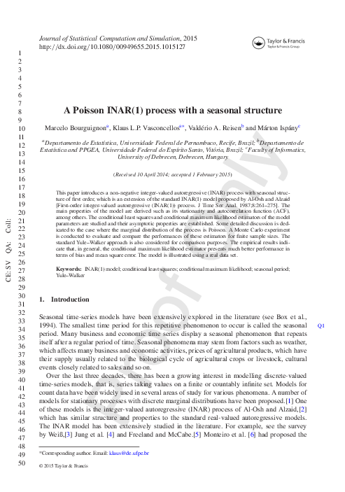 (PDF) A Poisson INAR(1) process with a seasonal structure