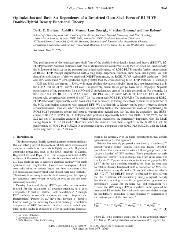 (PDF) Optimization and Basis-Set Dependence of a Restricted-Open-Shell Form of B2-PLYP Double ...